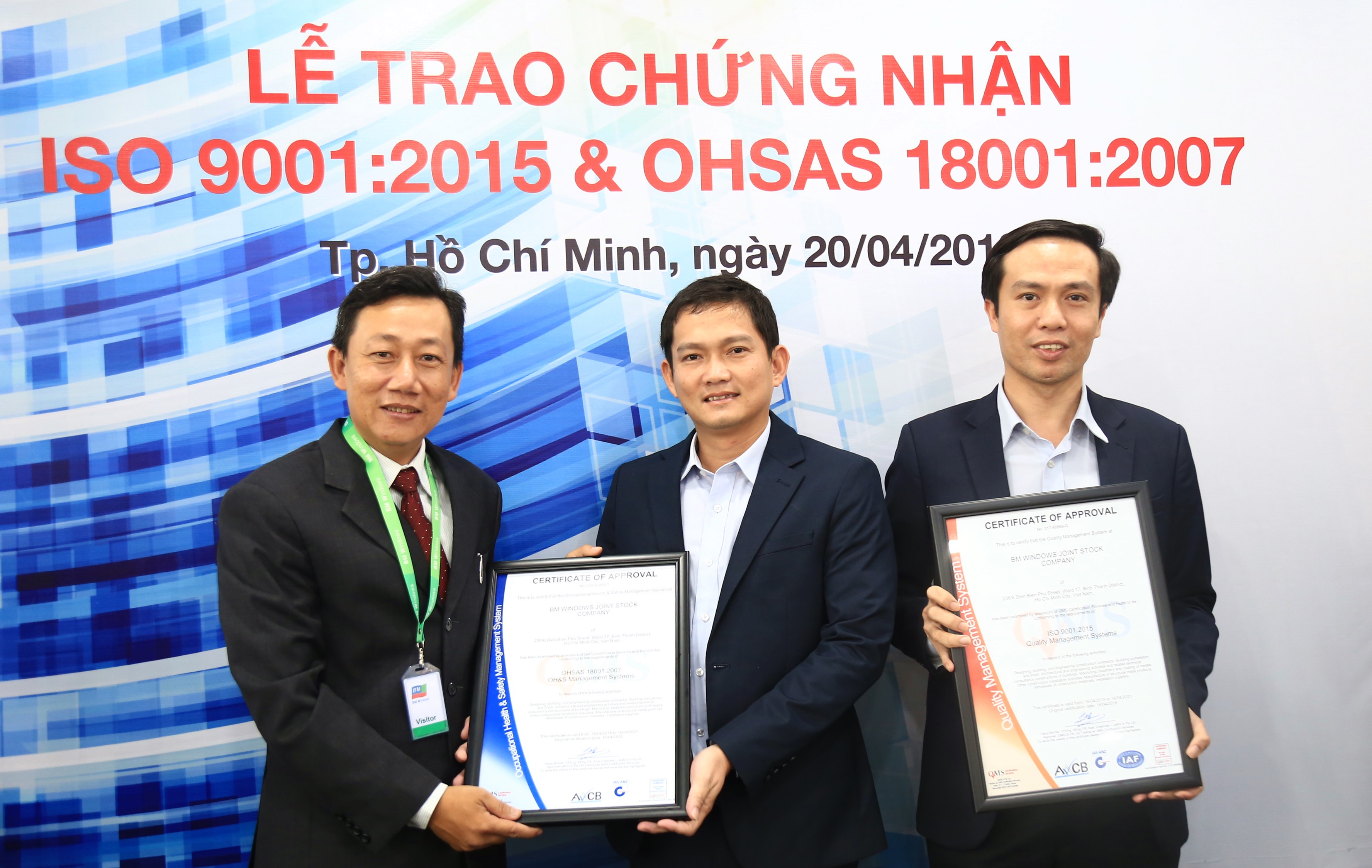 BM WINDOWS OBTAINED ISO 9001:2015 & OHSAS 18001:2007 CERTIFICATES | BM ...