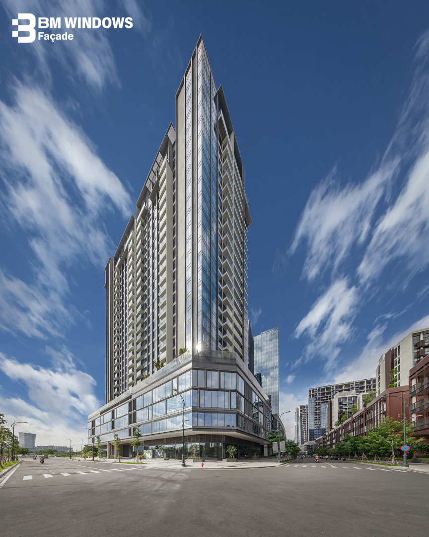 Unveiling the rugged elegance of The Crest Residence's façade. | BM Windows